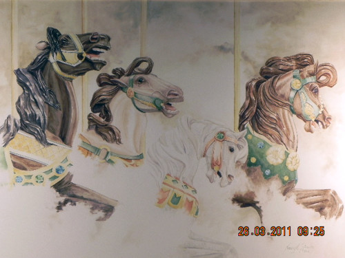 Nancy Strailey Original Watercolor | AntiqueCarousels.com