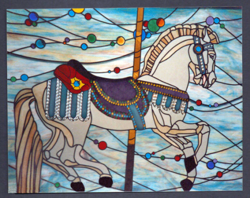 Stained Glass Carousel Horse – SOLD | AntiqueCarousels.com
