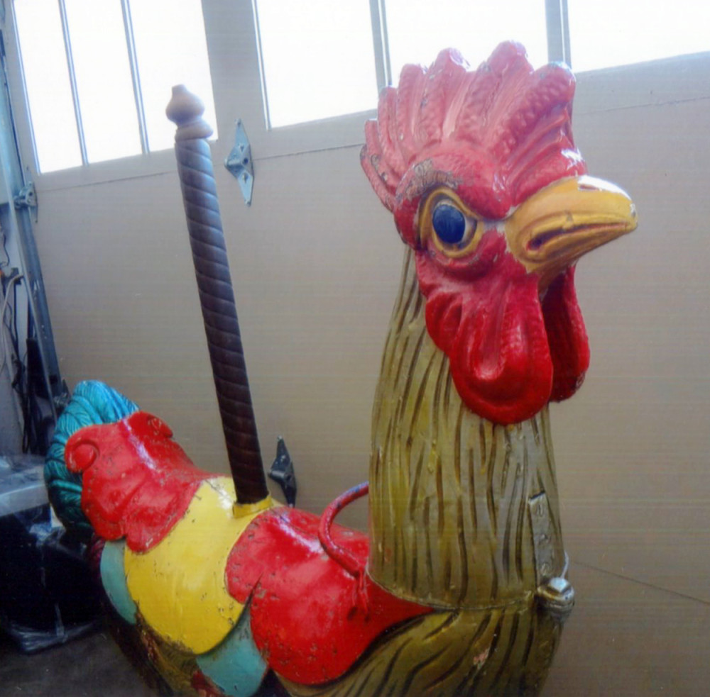 CA 1890 ENGLISH SAVAGE COCKEREL | AntiqueCarousels.com