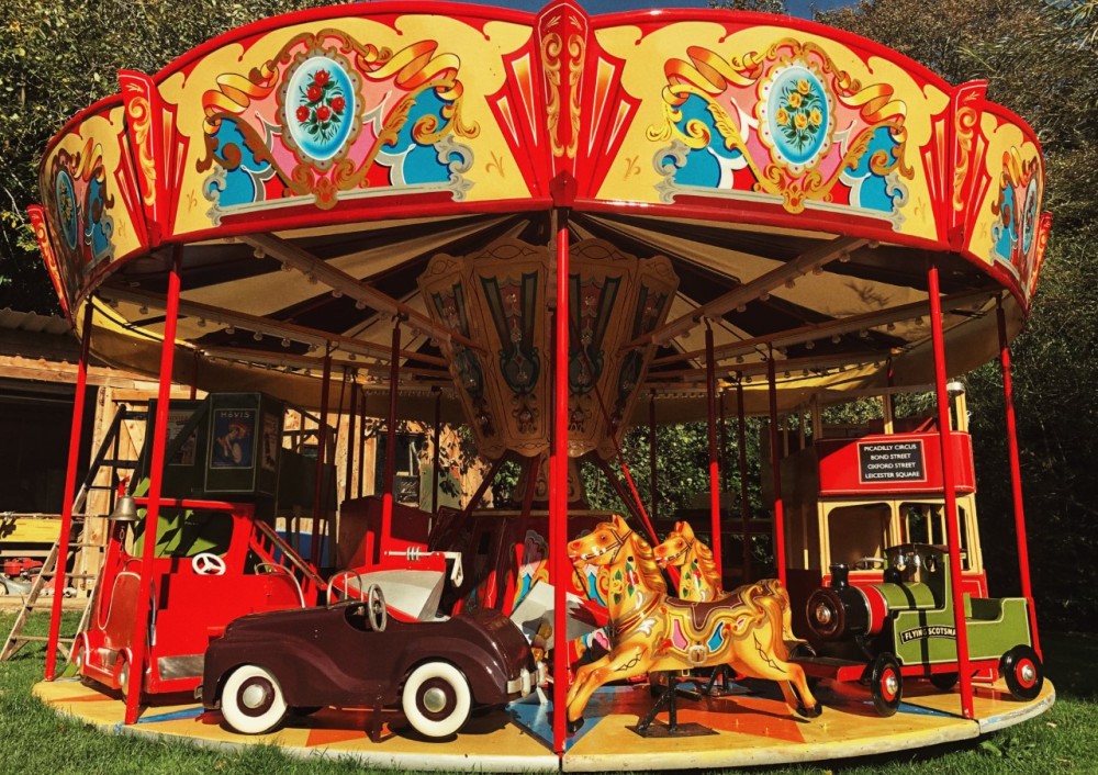 1940s English Auto Carousel – SOLD | AntiqueCarousels.com