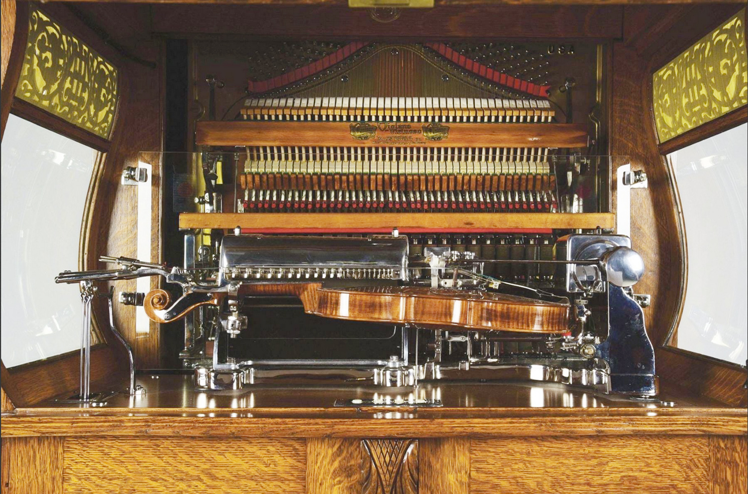 Rare Oak Bow-Front Mills Violano | AntiqueCarousels.com