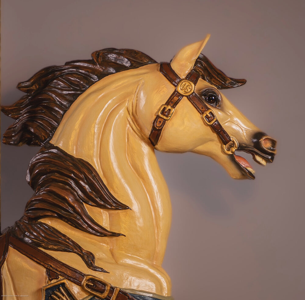 CA 1988 Contemporary Carousel-Style Military Horse | AntiqueCarousels.com